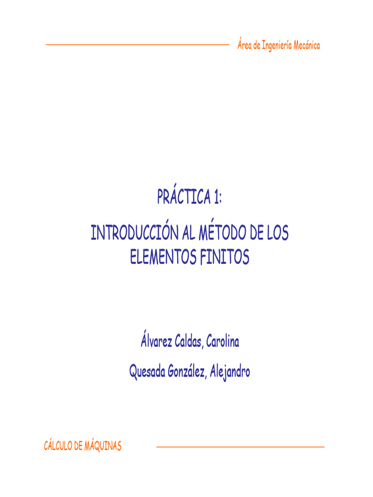 P1 Introduccion MEF | PDF | Método de elementos finitos | Diseño
