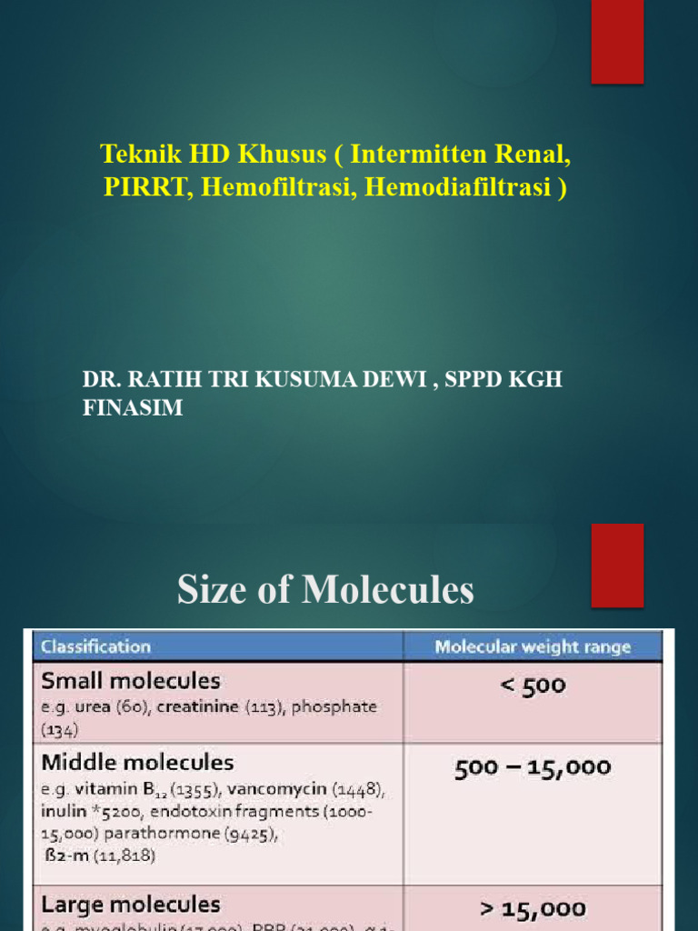 Advance HD DR Ratih SPPD KGH (Intermittent Renal & PIRRT) | PDF | Hemodialysis | Medicine