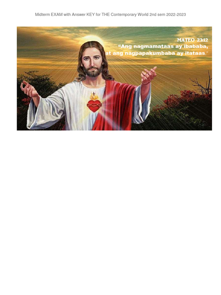 Midterm Exam With Answer Key For The Contemporary World 2nd Sem 2022 ...