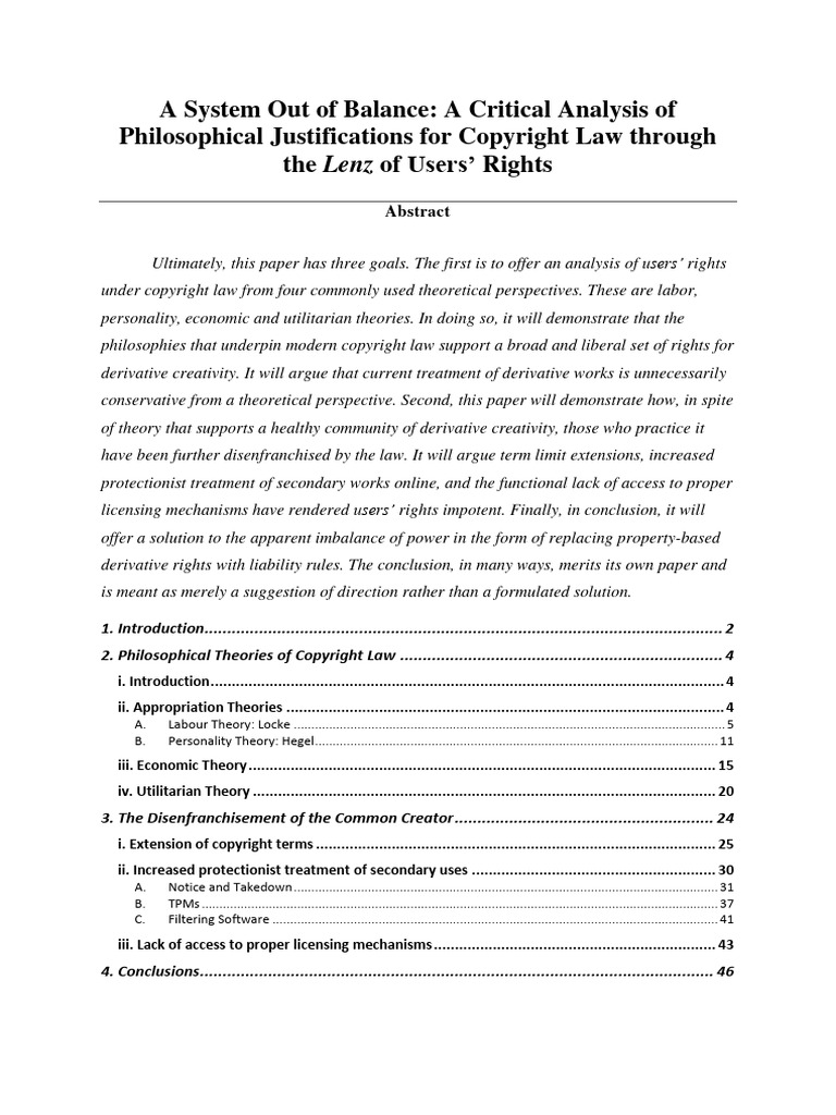 A System Out of Balance A Critical Analysis of Philosophical ...