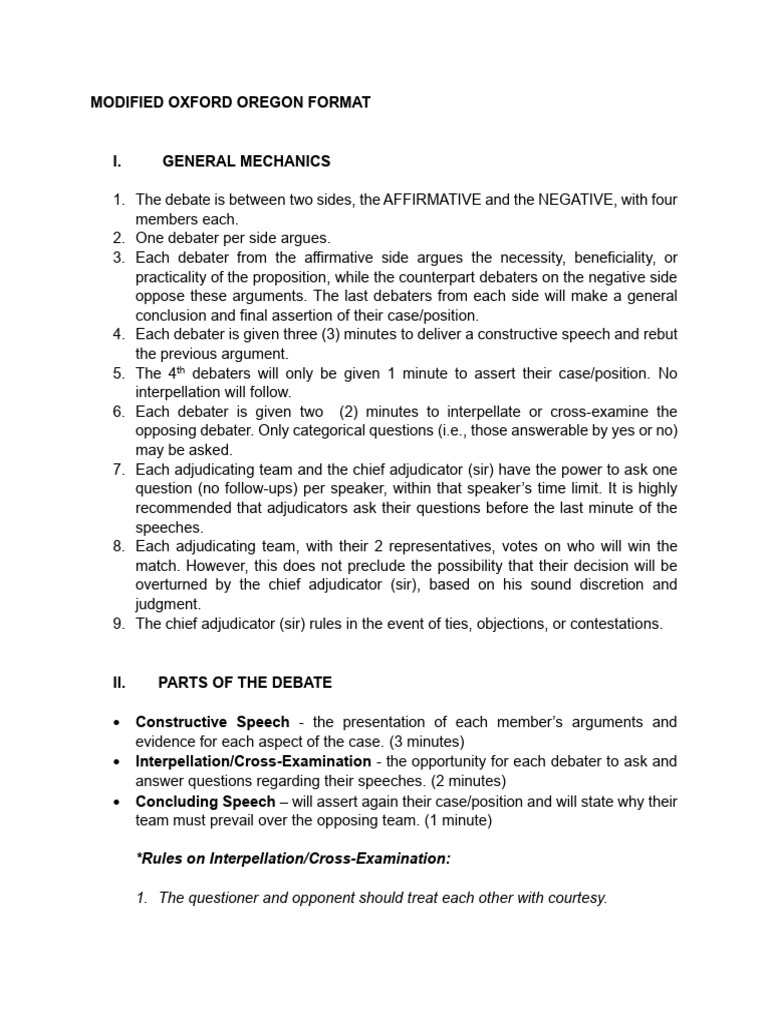 Debate Mechanics | PDF