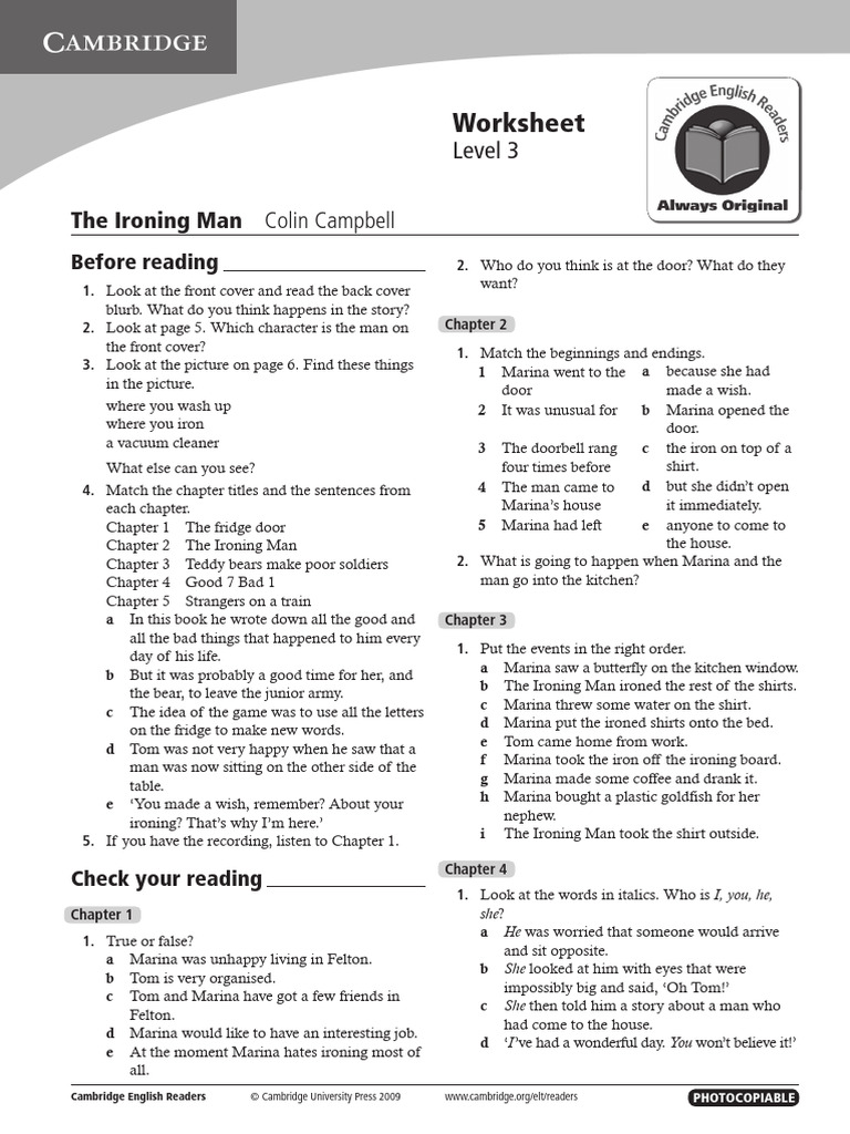 The Ironing Man Worksheet | PDF