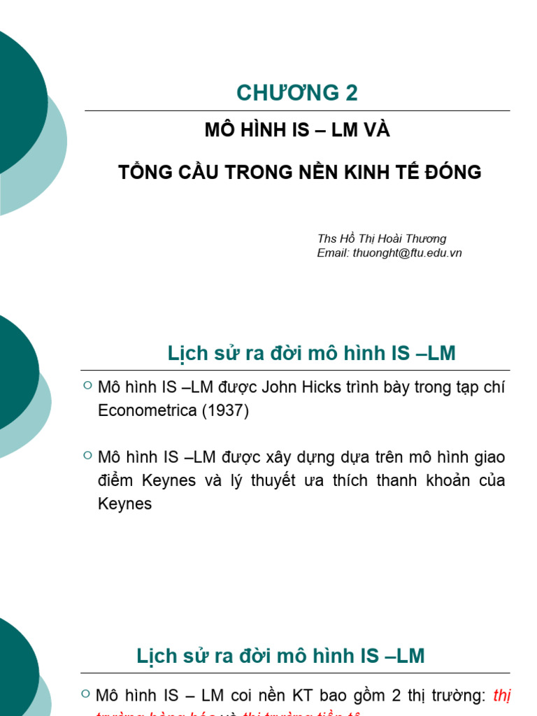 Vĩ Mô 2. Chương 2 Mô Hình IS LM | PDF