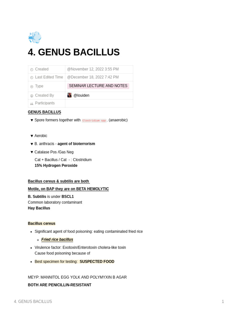 4. Genus Bacillus | PDF | Bacillus | Microbiology