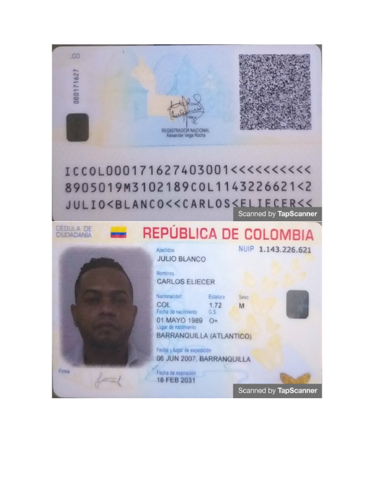 Carlos Julio Blanco Cedula | PDF