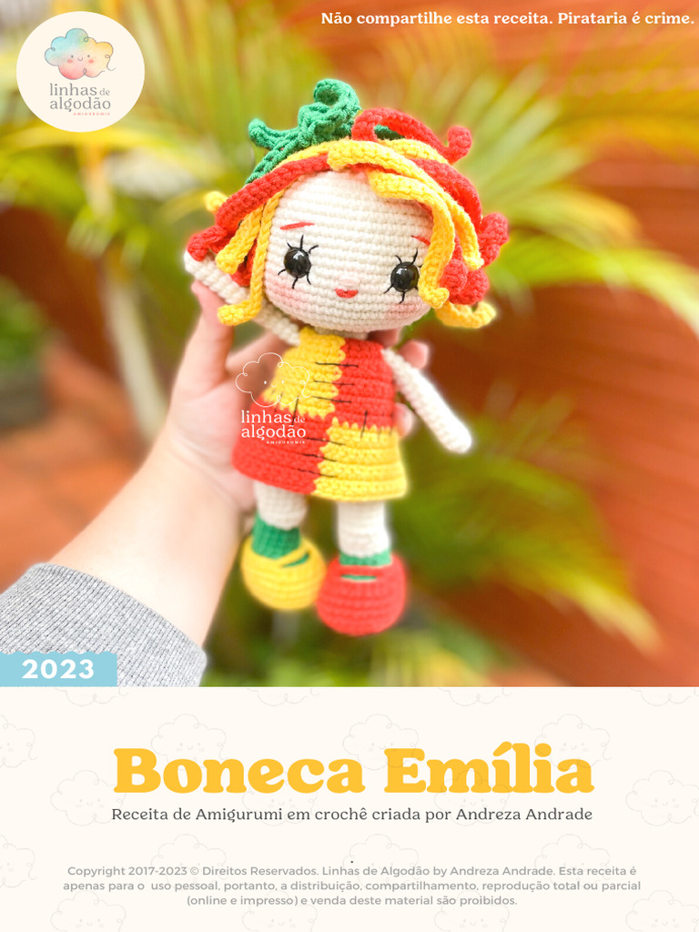 Boneca Emilia - by Linhas de Algodao | PDF | Crochê