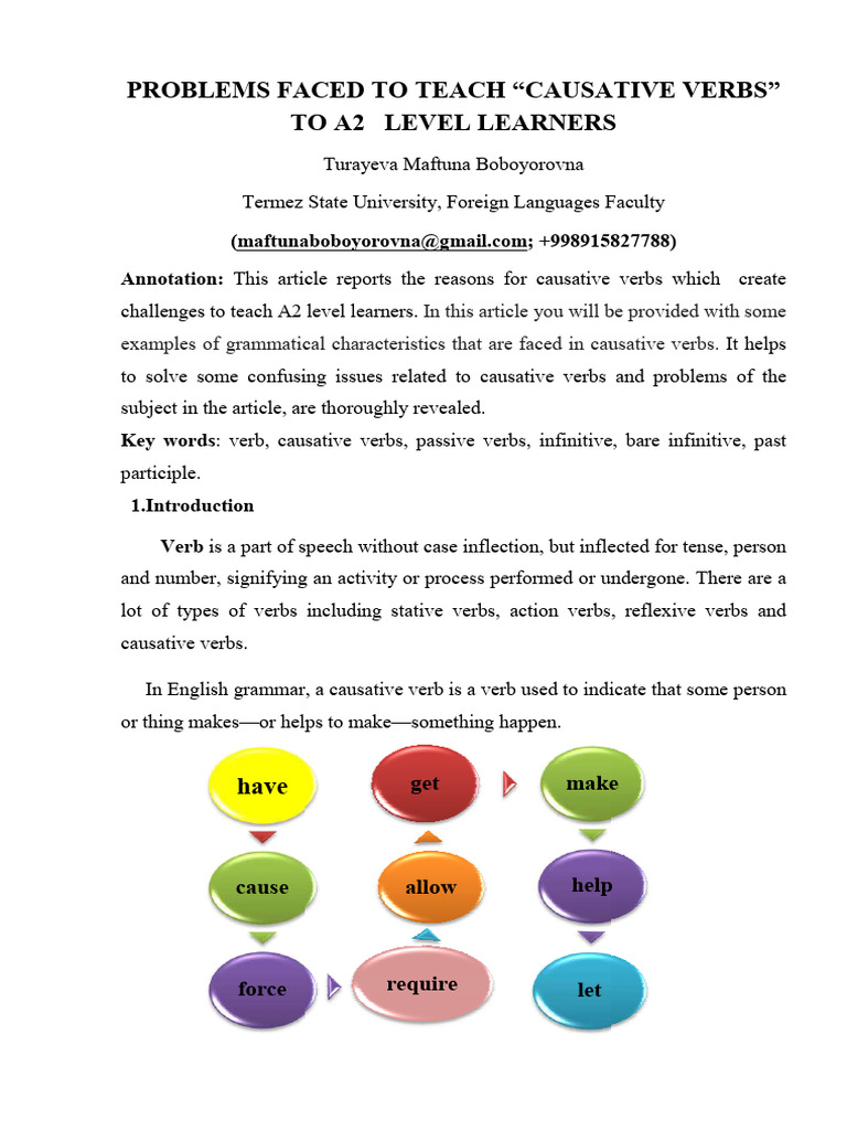 Causative Verbs | PDF | Verb | Grammatical Tense