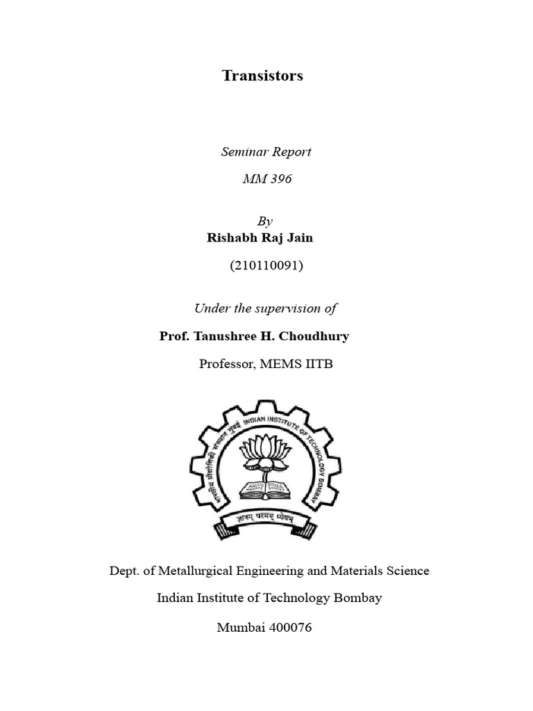 Transistors Final Report 210110091 | PDF | Bipolar Junction Transistor ...