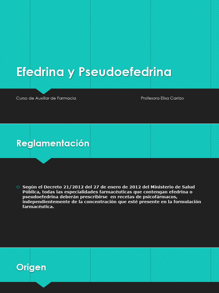 Efedrina y Pseudoefedrina | PDF | Drogas | Farmacología