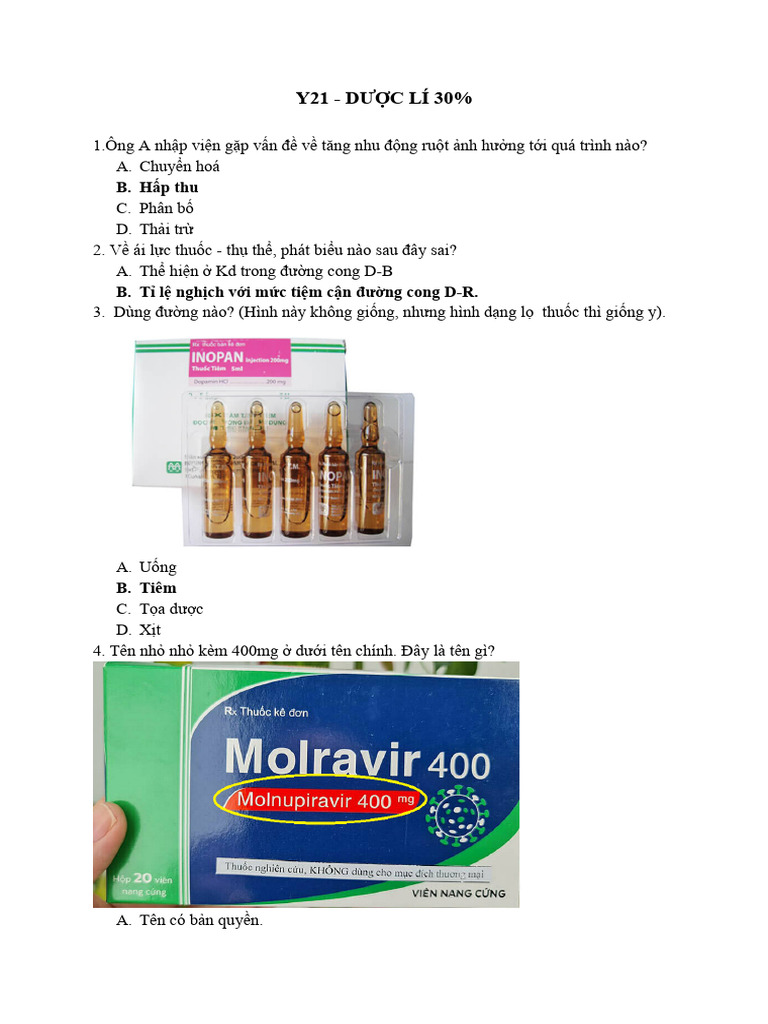 Y21 - Dược Lí 30% - Đa | PDF