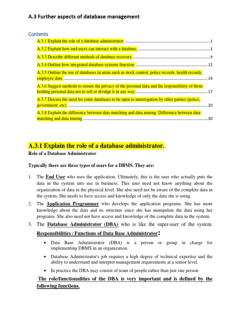 A.3 Further Aspects of Database Management | Download Free PDF | Databases | Sql