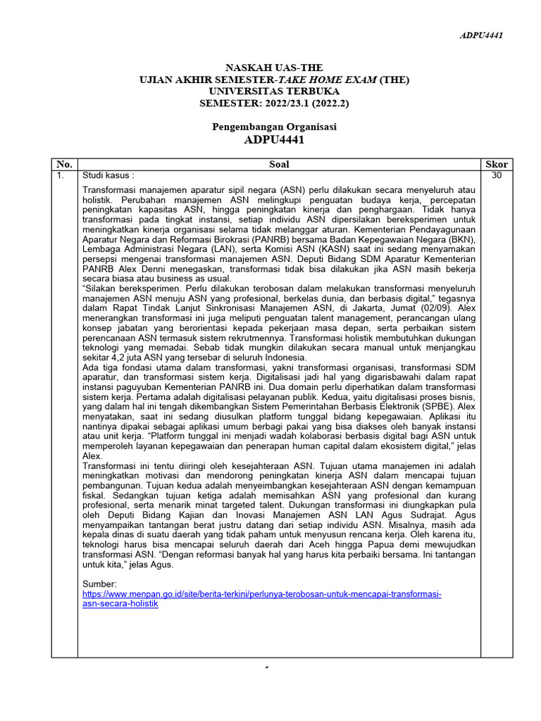 Naskah ADPU4441 The 1 | PDF | Karier & Perkembangan | Komputer