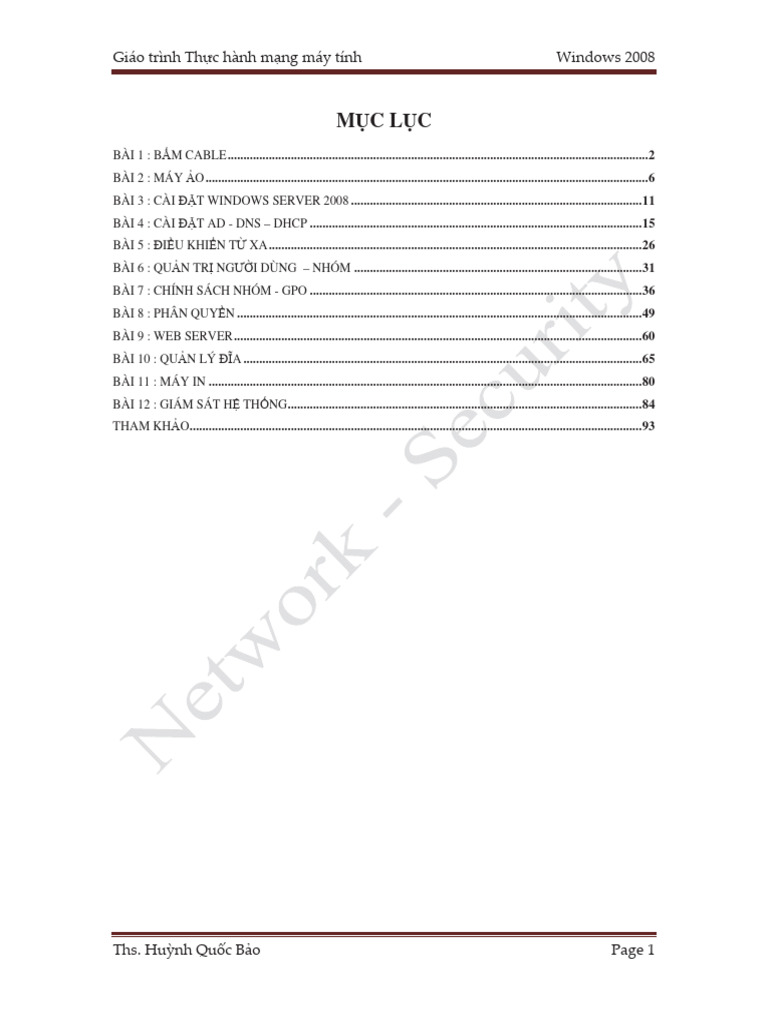 Giao Trinh Thuc Hanh MMT Final | PDF