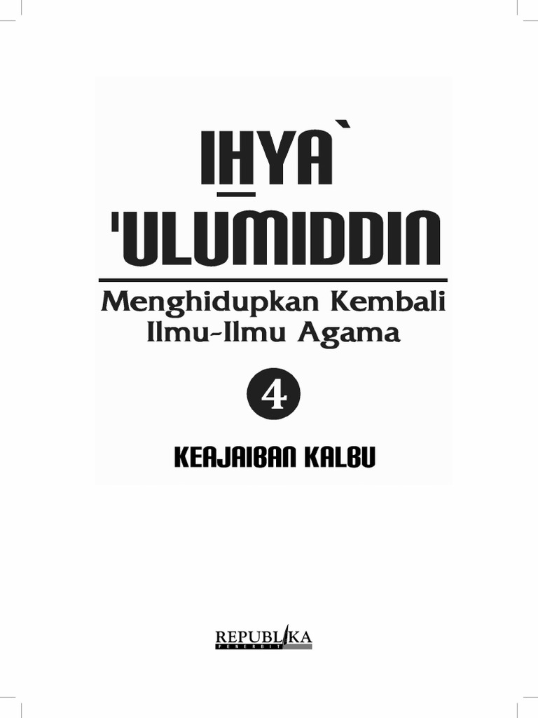 Ihya Ulumiddin 4 - Imam Al-Ghazali | PDF