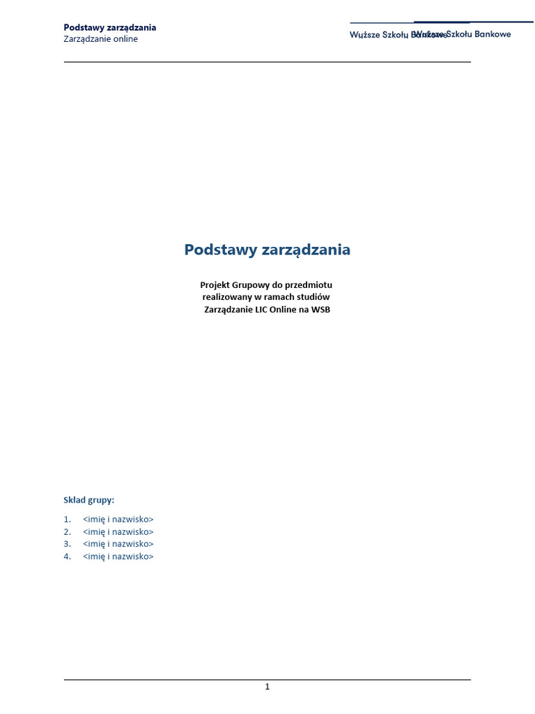 PZ Formatka Projektu | PDF