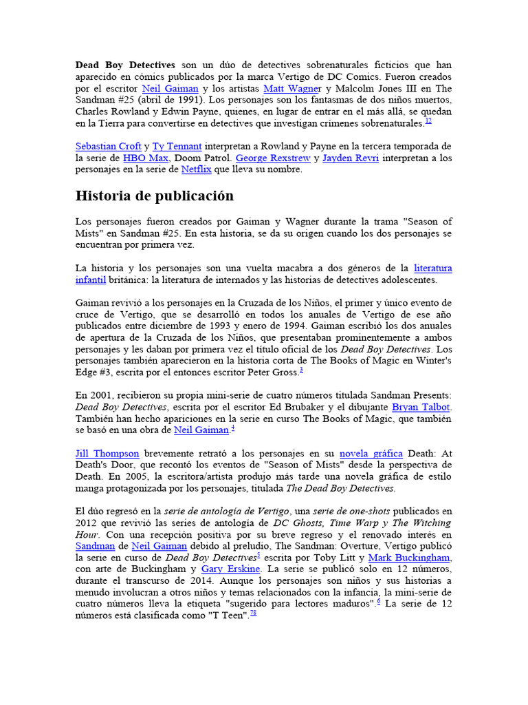 Los Detectives Difuntos: Orígenes y Aventuras | PDF | DC comics | Cómics