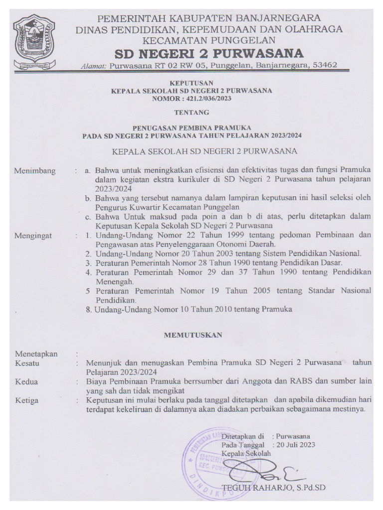 Scan SK Pramuka | PDF