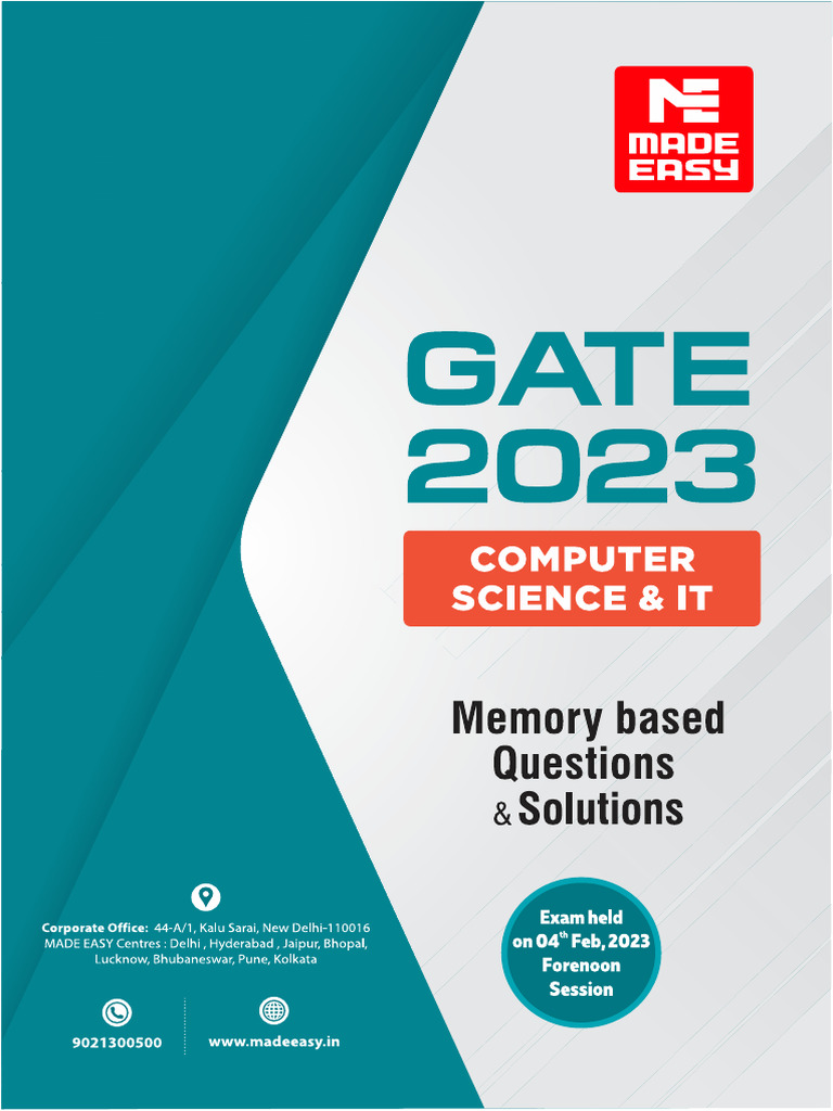 GATE CSE Answer Key Made Easy | PDF