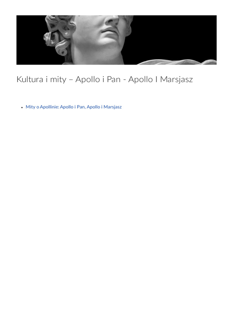 Kultura I Mity Apollo I Pan Apollo I Marsjasz | PDF