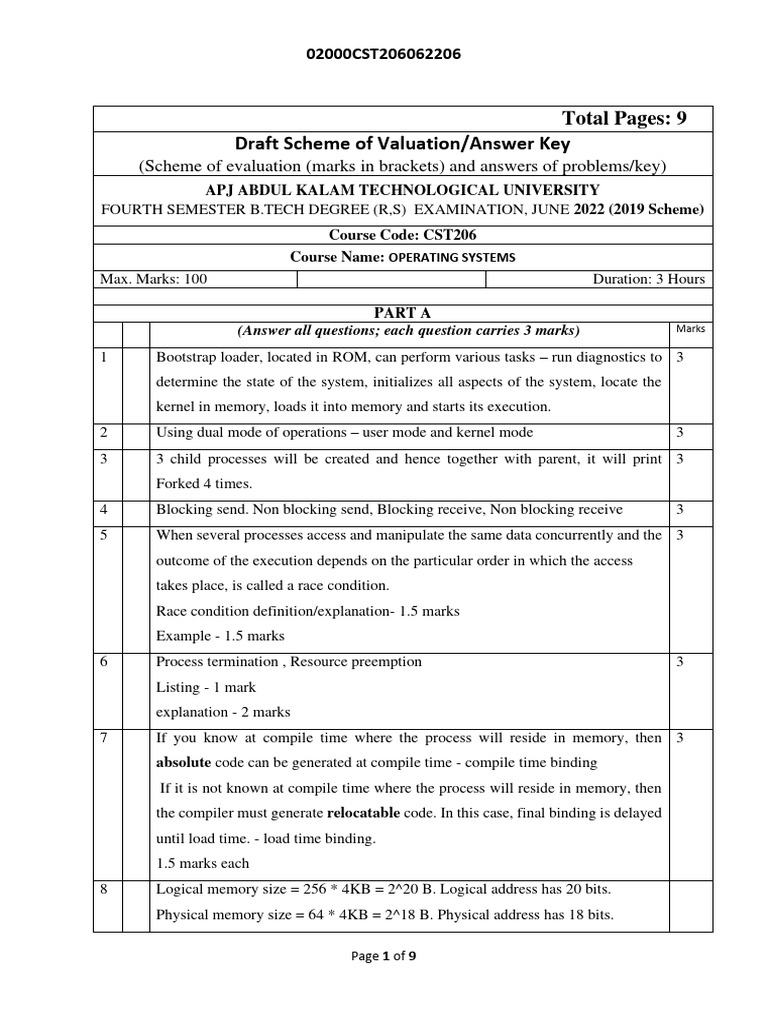Cst206 Draft Scheme | PDF | Process (Computing) | Disk Storage