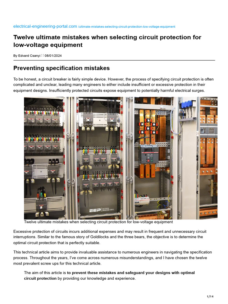 Twelve Ultimate Mistakes When Selecting Circuit Protection For Low ...
