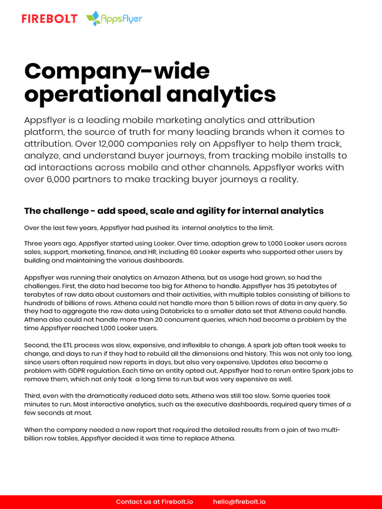 Appsflyer Case Study - FINAL | PDF | Analytics | Data Warehouse