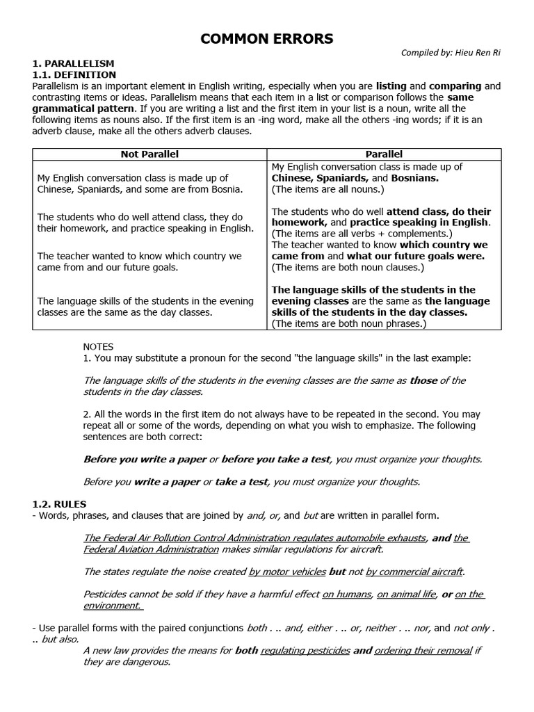 Common Errors | PDF | English Language | Noun