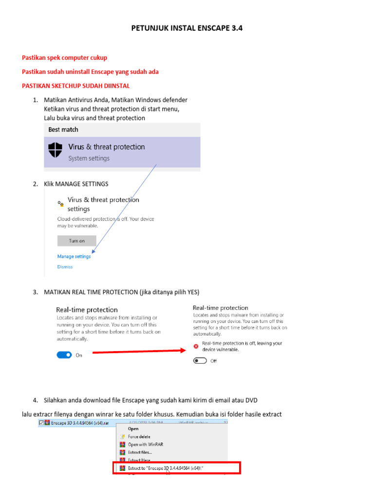Petunjuk Instal Enscape | PDF