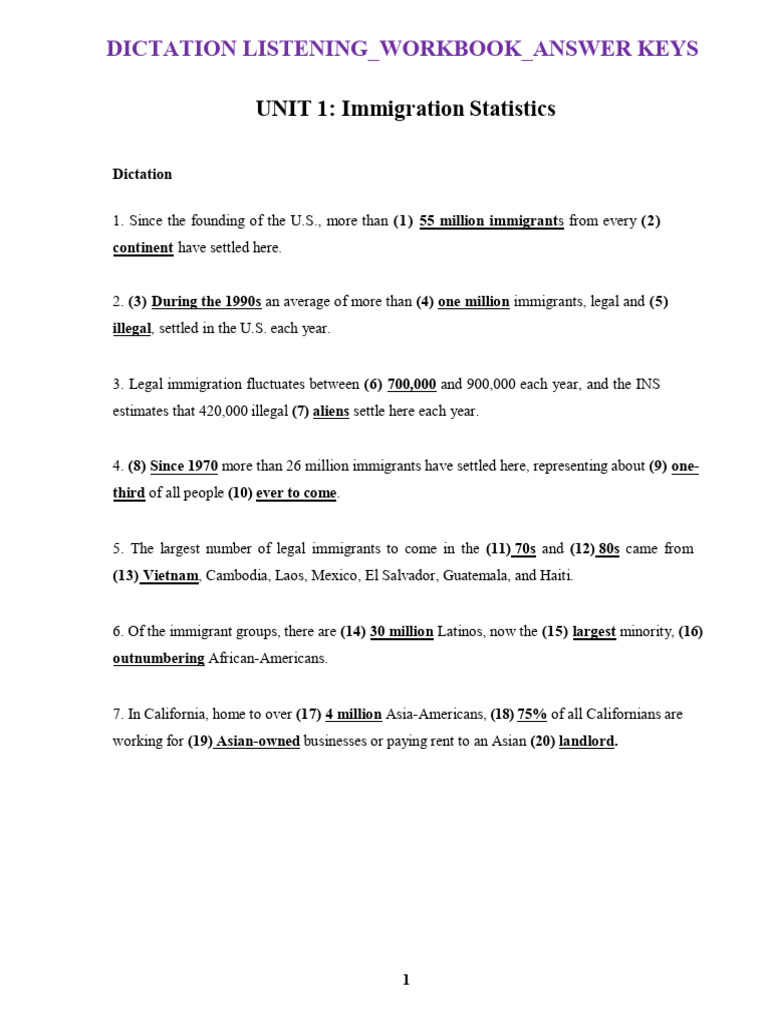 Dictation Listening_Workbook_Answer keys | PDF | Mc Donald's
