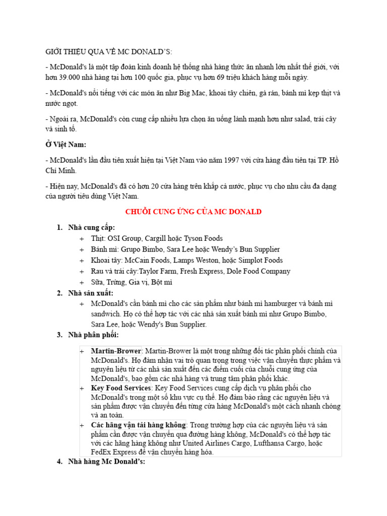 Chu I Cung NG C A MC Donald Burger King 1 | PDF