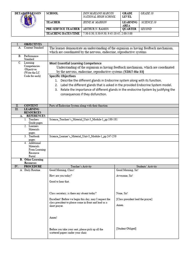 6 - Parts of Endocrine System Along With Its Function 02-21-24 | PDF ...