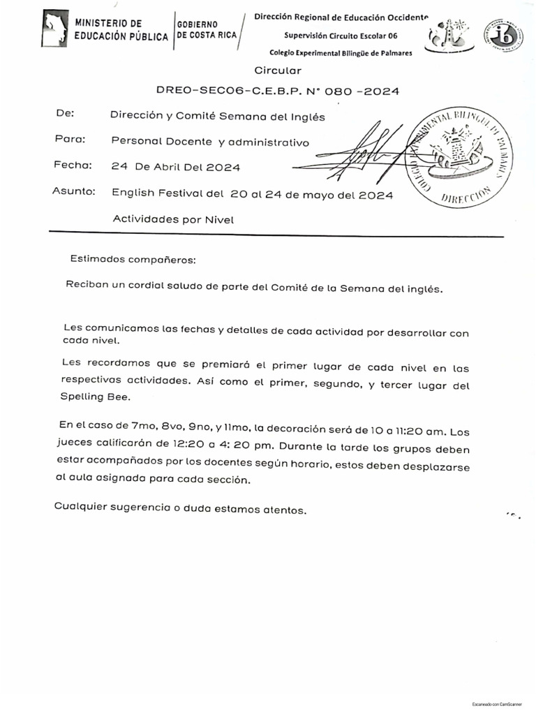 Circular DREO-SEC06-C.E.B.P. - 080-2024 | PDF