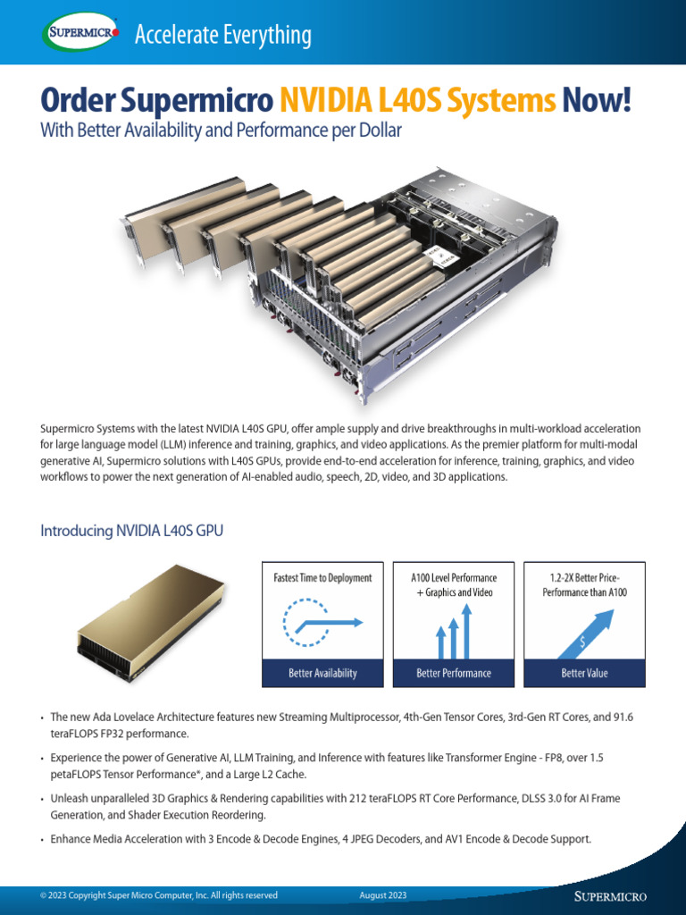 Datasheet NVIDIA L40S R08 | PDF | Graphics Processing Unit | Computer Engineering