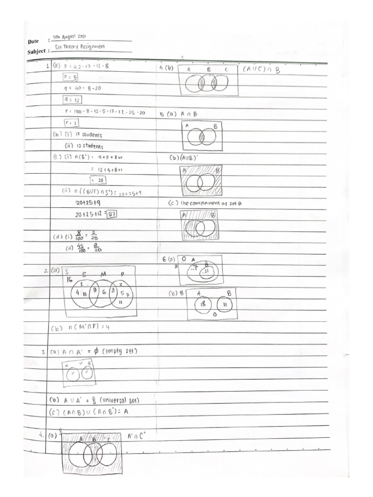 Set Theory Assignments | PDF