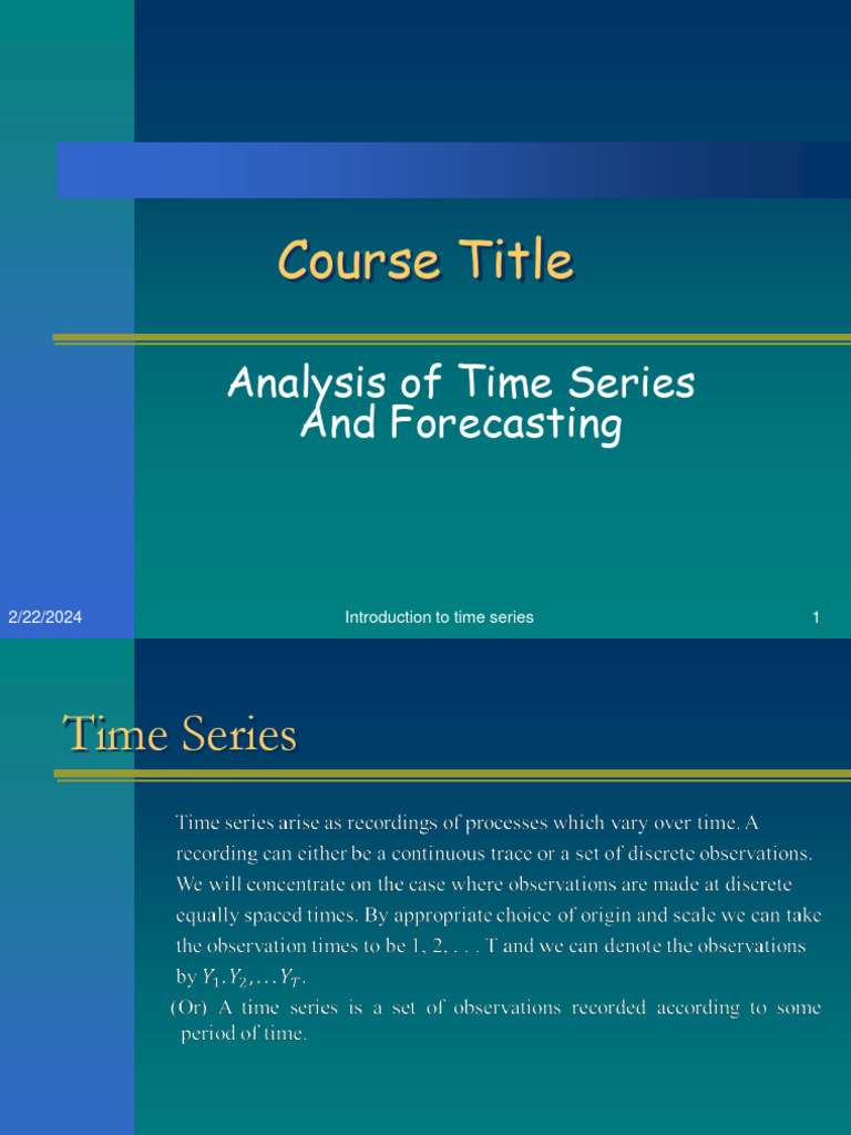 Time Series 1 | Download Free PDF | Time Series | Commodity