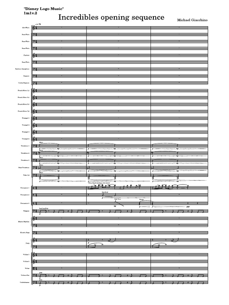 The Incredibles - Opening Sequence Michael Giacchino | PDF