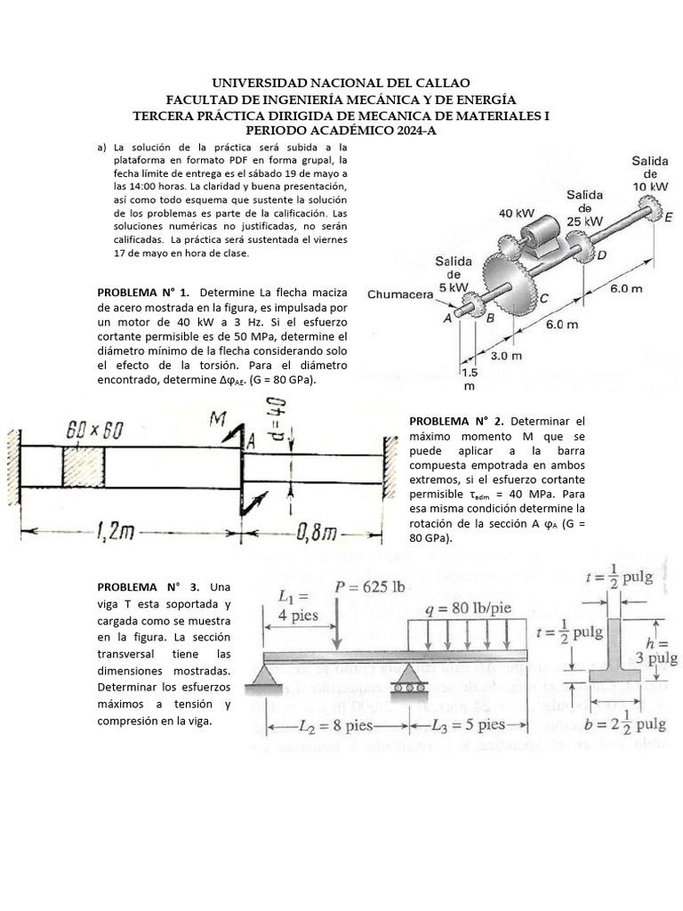 Practica Dirigida 3 2024a | Descargar gratis PDF | Viga (Estructura) | Ingeniería de Edificación