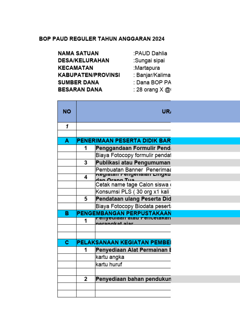 Contoh Rkas Manual 2024 | PDF