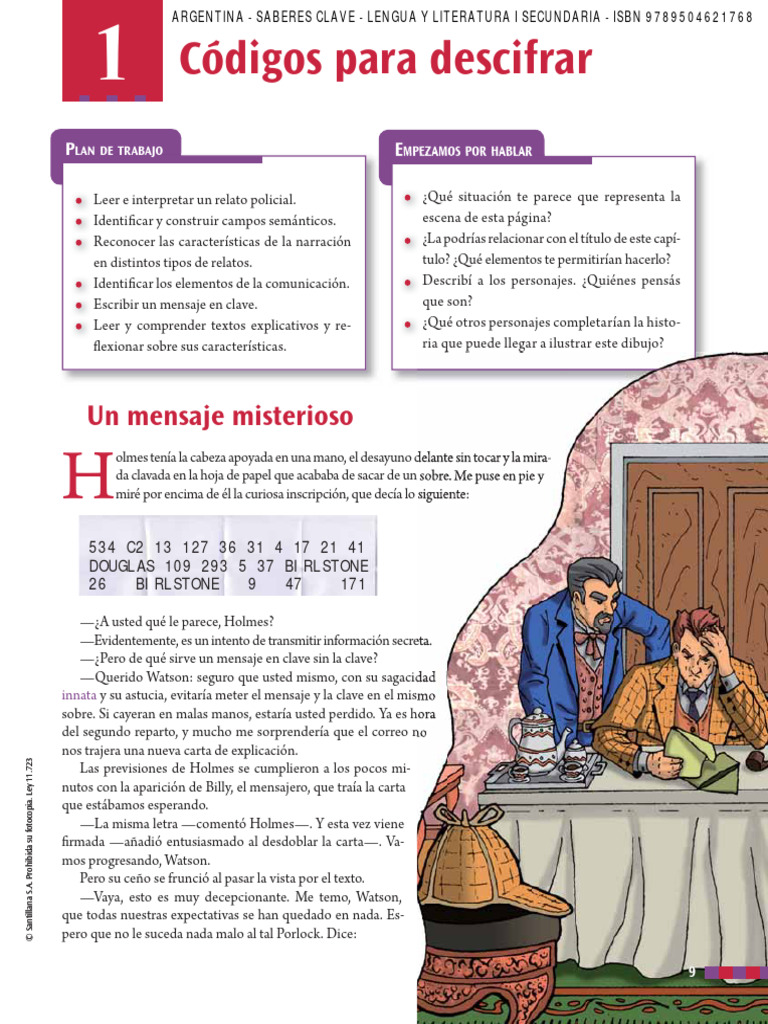 Códigos para Descifrar: Un Mensaje Misterioso | PDF | Sherlock Holmes ...