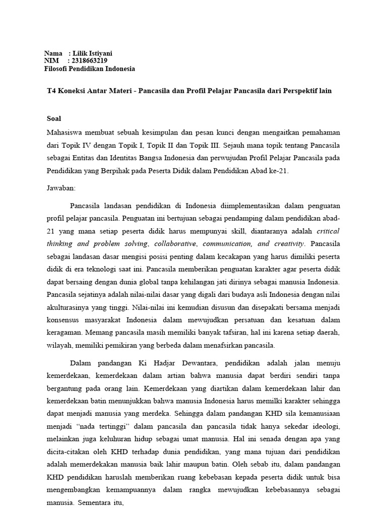 Koneksi Antar Materi T4 New | PDF