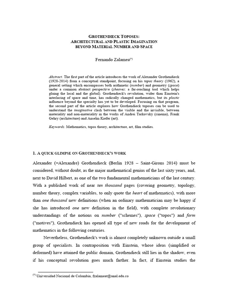 11 Grothendieck Topoi Architectural and | PDF | Geometry | Mathematics