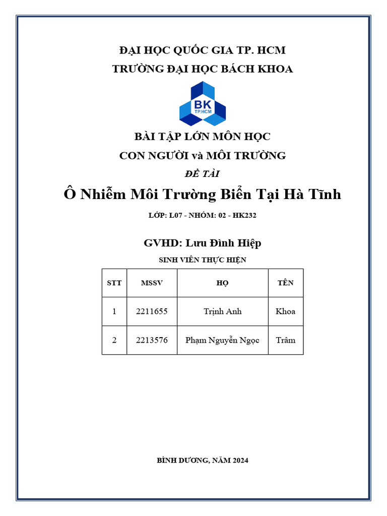 CNMT - Ô NHIỄM BIỂN - NHÓM 2 | PDF