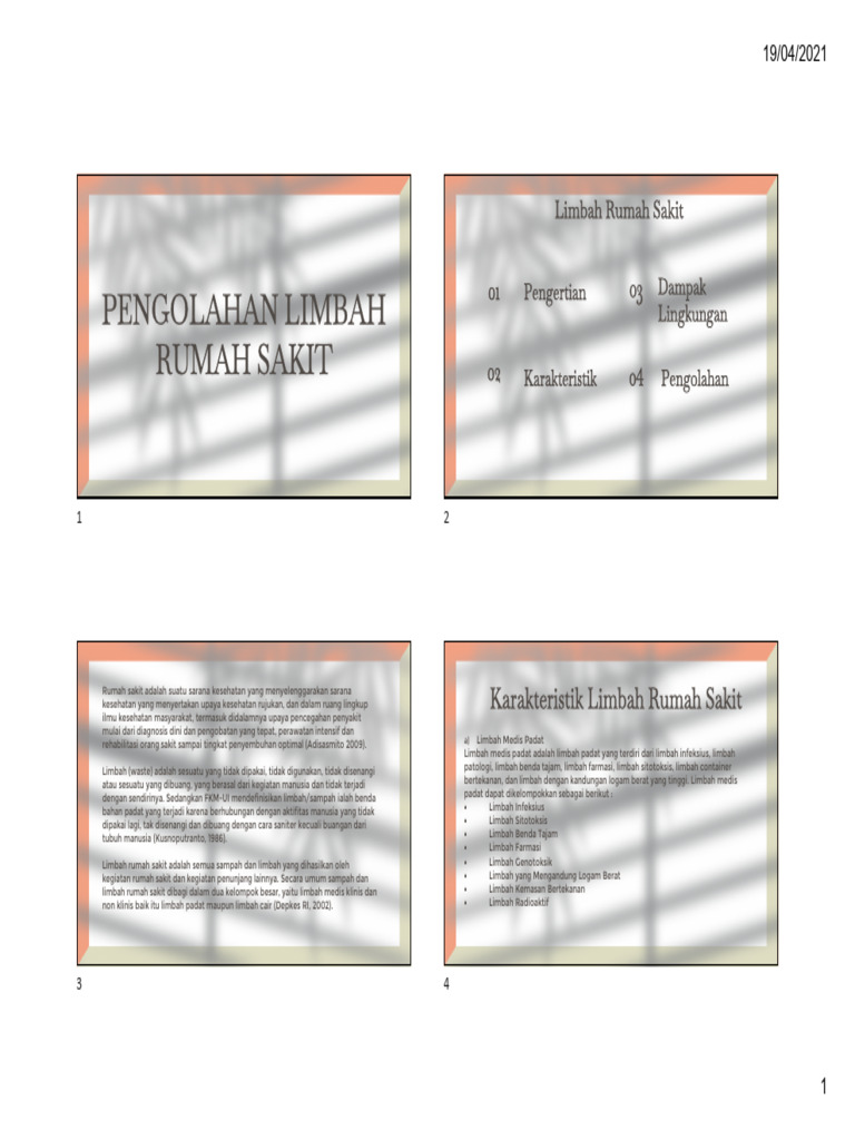 Pengolahan Limbah Rumah Sakit | PDF