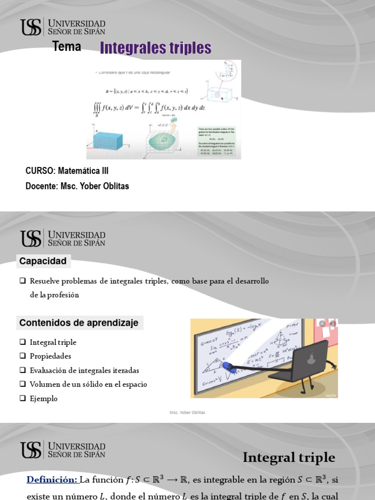 Clase 06-07-Integrales Triples | PDF | Integral | Geometría euclidiana