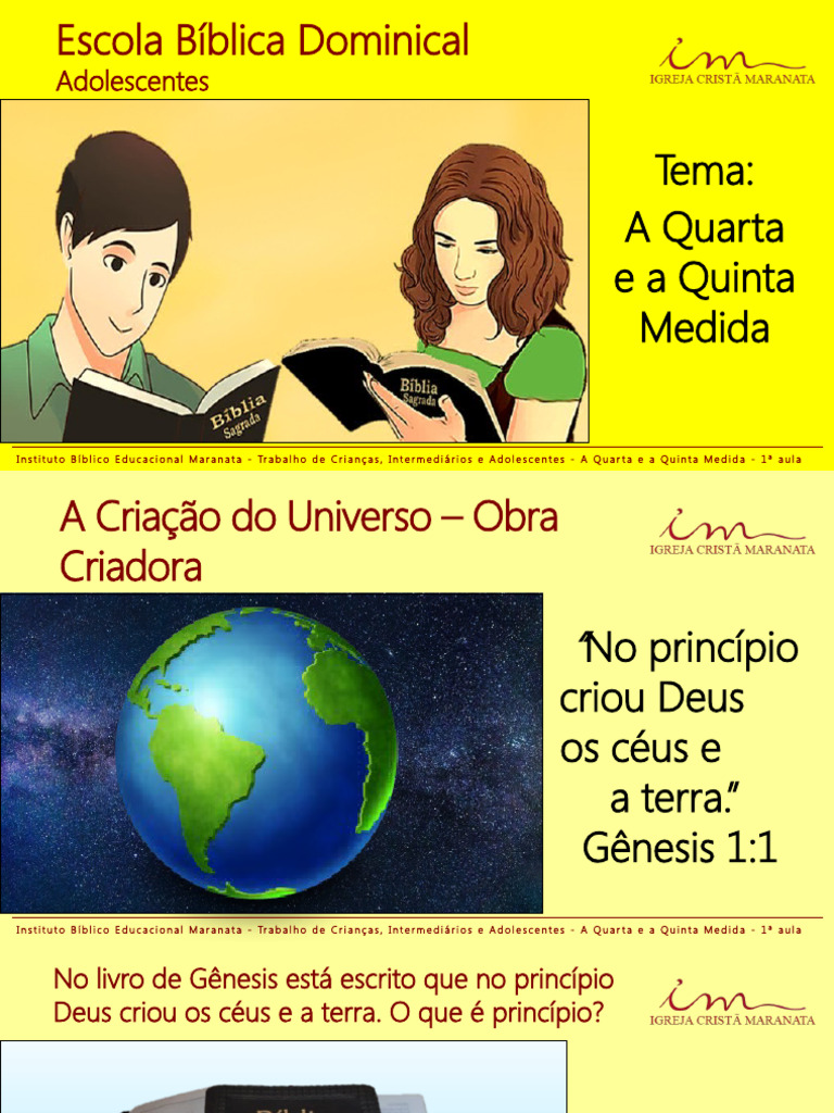 1a Aula - Slides - ADO - A Quarta e A Quinta Medida - A Criacao Do Universo - Obra Criadora ...