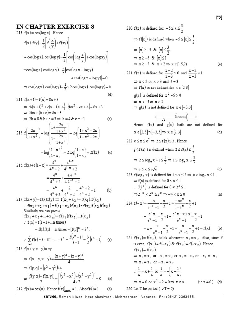 Relations and Functions Answers and Solutions-2 | PDF | Mathematics ...