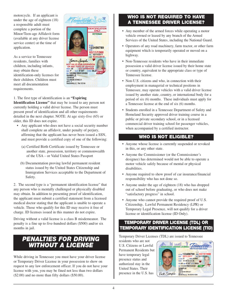 TN - Driver License - Manual 15 | PDF | Identity Document | Driver's ...
