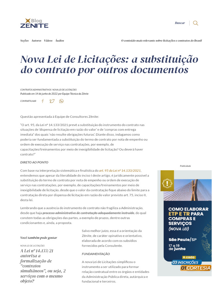 Substituição de Contrato na Nova Lei | PDF | Justiça | Crime e Violência