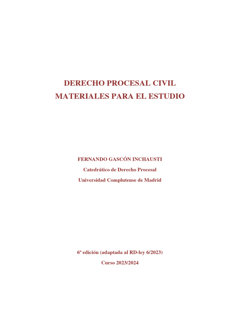 DPC 2024 TrasRDLey6 2023 Limpio | Descargar gratis PDF | Ley procesal | Jurisdicción