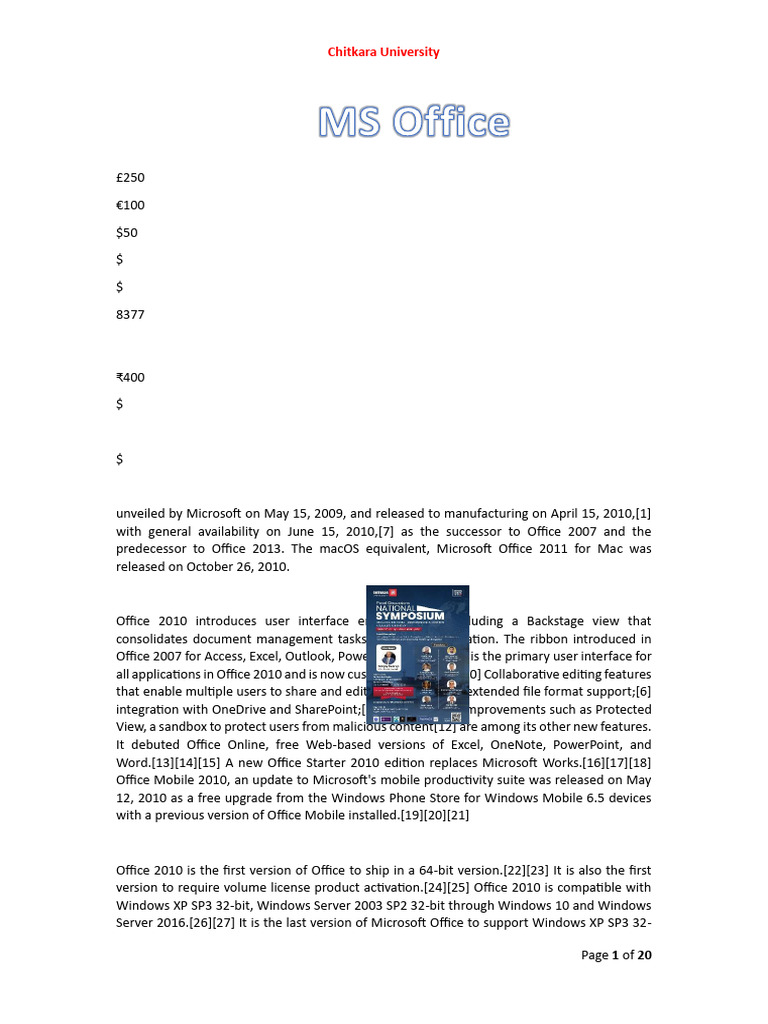Overview of Microsoft Office 2010 Features | PDF | Microsoft Office ...